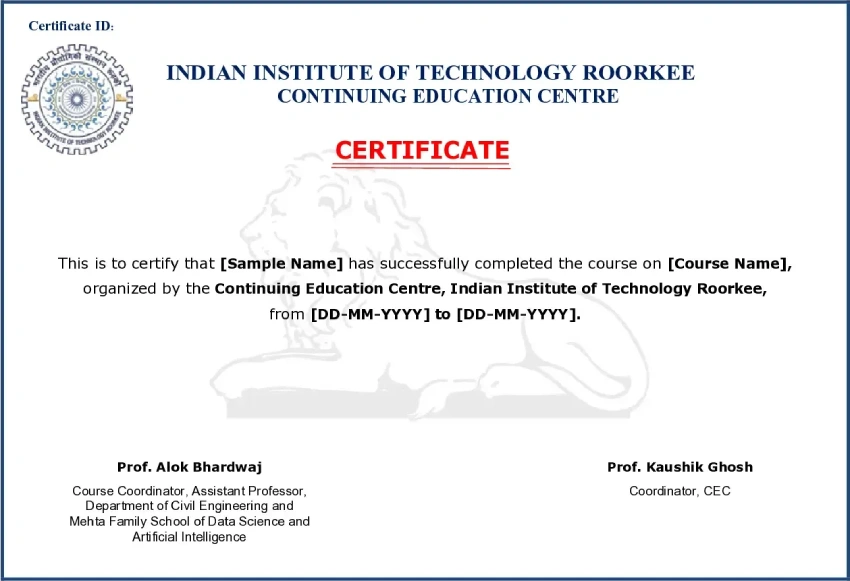 IIT Roorkee Post Graduate Certificate Programme in Data Science ... IIT Roorkee Post Graduate Certificate Programme in Data Science ...